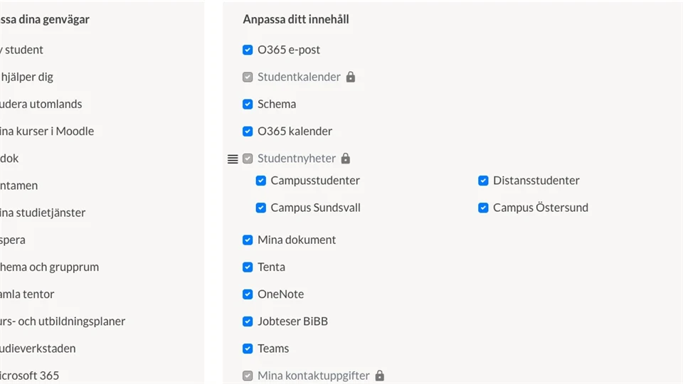 Så här anpassar du din startsida | miun.se